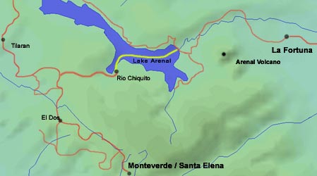 Map of Monteverde, Costa Rica | Monteverde Tours